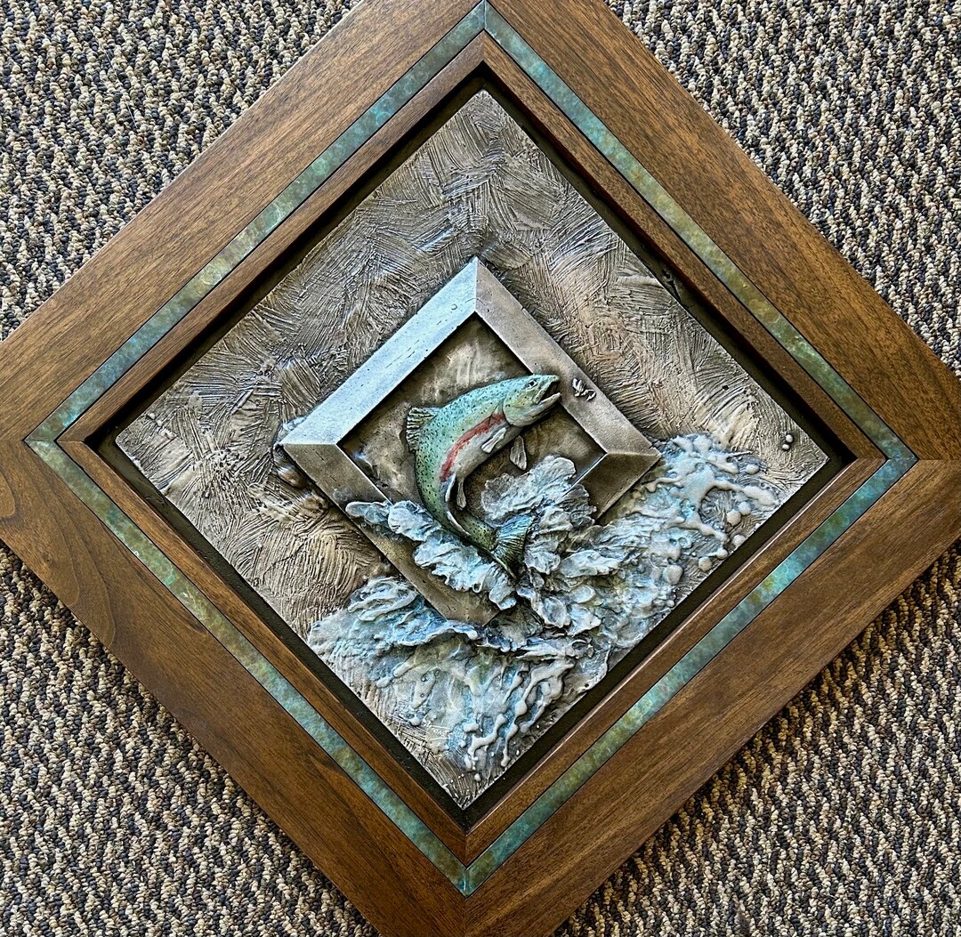 Rising Rainbow With Custom Frame With Steel Inlay. 18.5x18.5 Inches ...