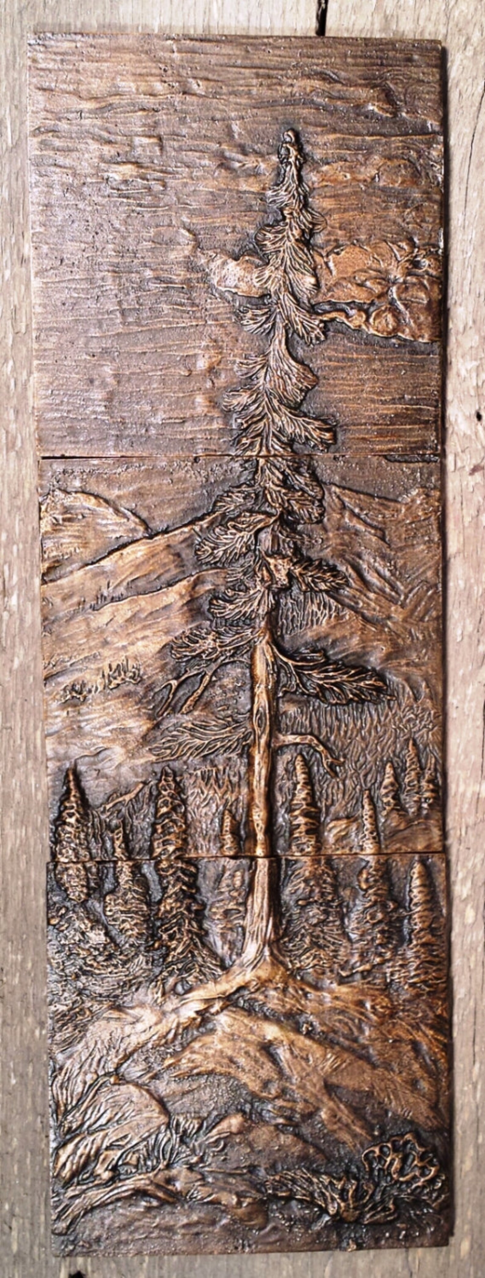 Real Metal Pine Tree Tile Set 4x12 Inches Hand Poured in - Etsy