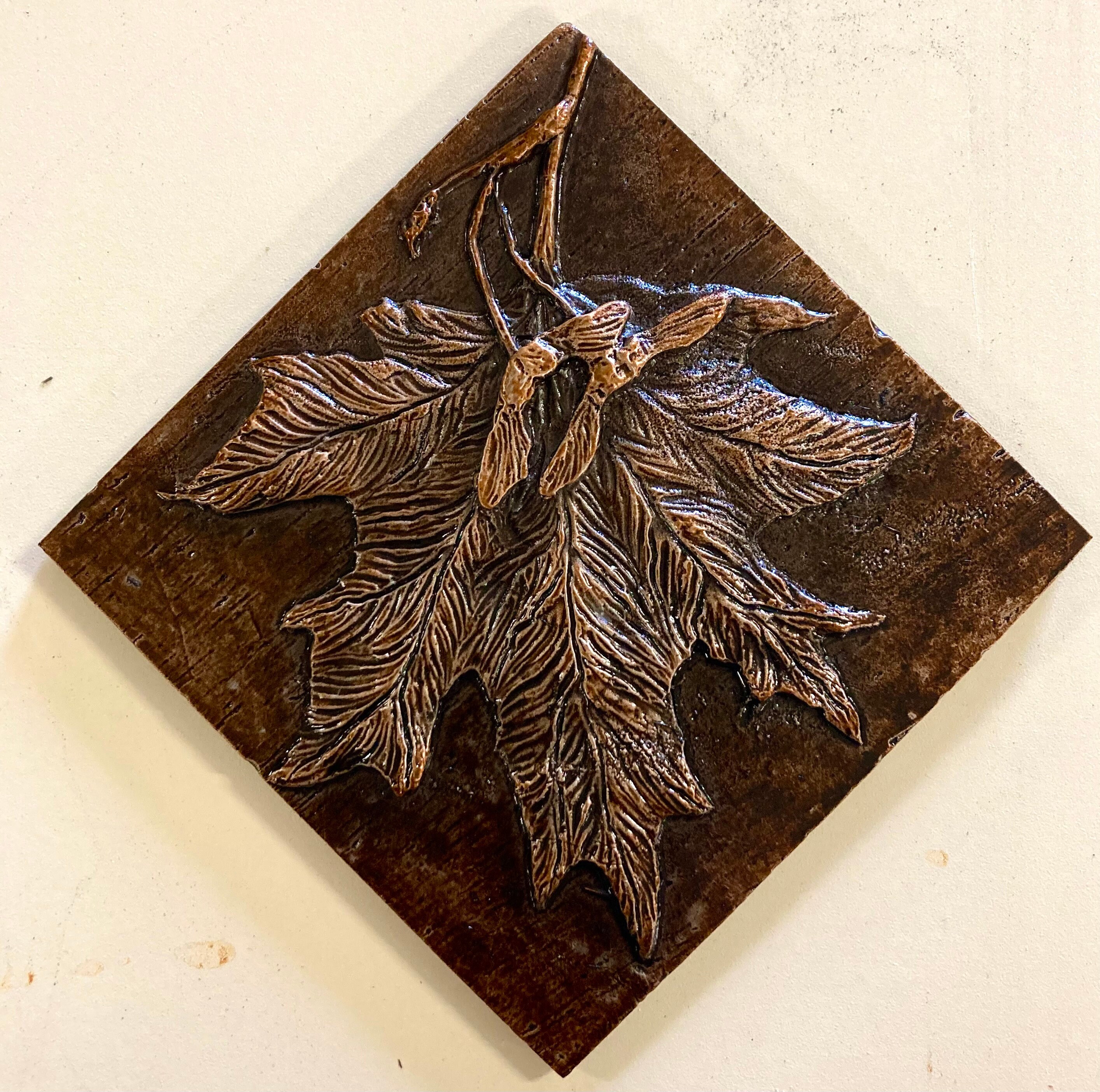Maple Leaf Tile 4x4 Inches Hand Poured With Real Pewter - Etsy