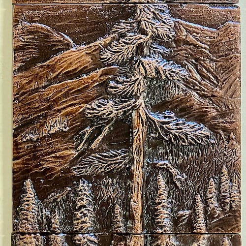 Real Metal Pine Tree Tile Set 4x12 Inches Hand Poured in - Etsy