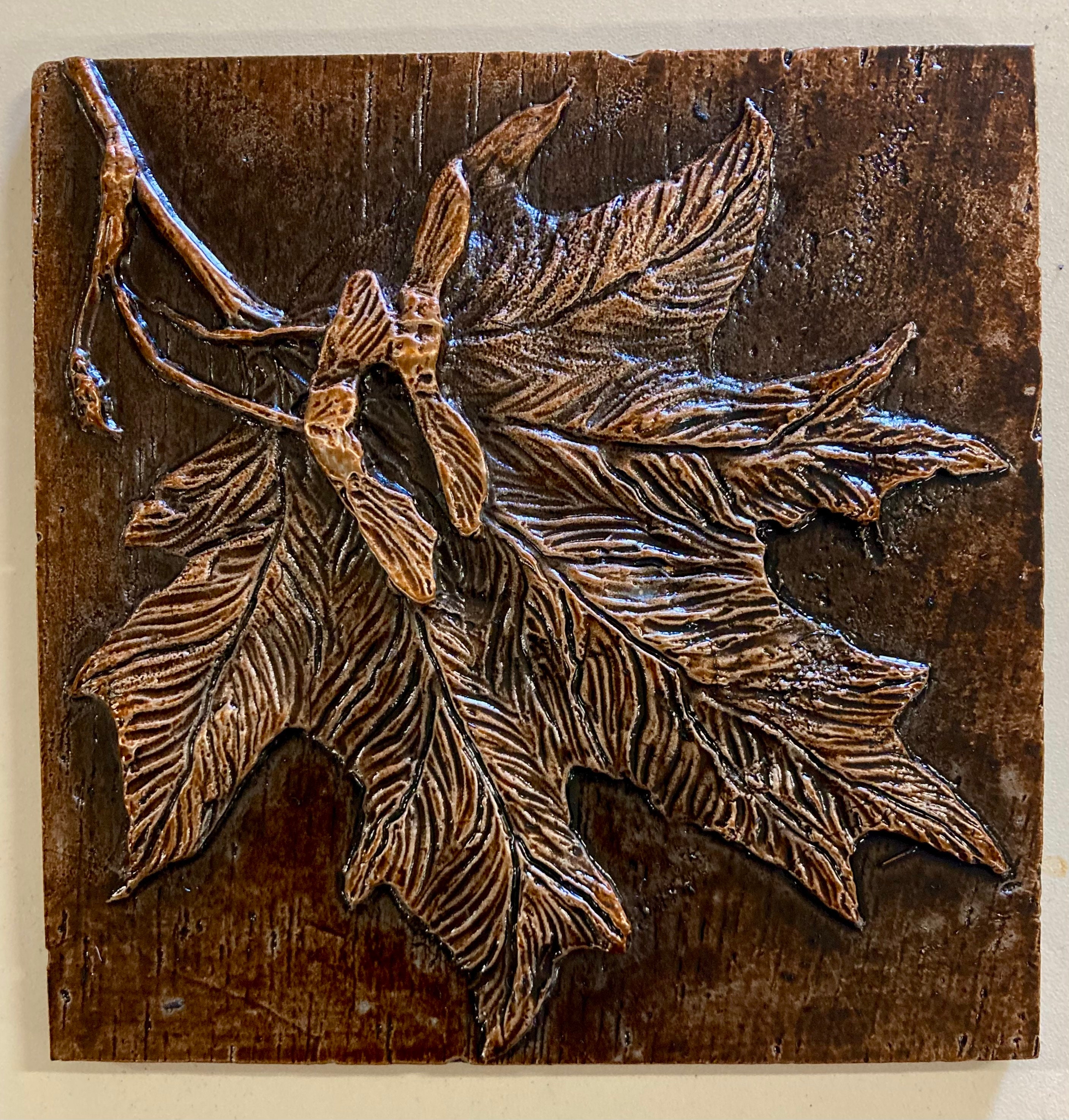 Maple Leaf Tile 4x4 Inches Hand Poured With Real Pewter - Etsy