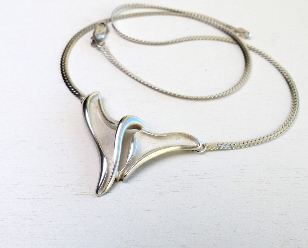 Vintage GD Italy Sterling Silver Modernist Structural Necklace Modern ...