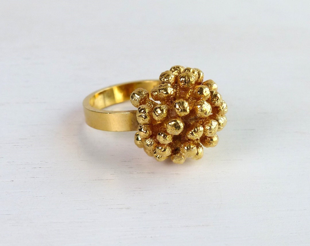 Danish Flora Danica Sterling Silver and 22K Gold Plated Ring Modernist ...