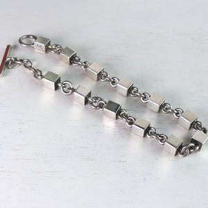 Vintage Arne Johansen Denmark Sterling Silver Modernist Block Bracelet ...