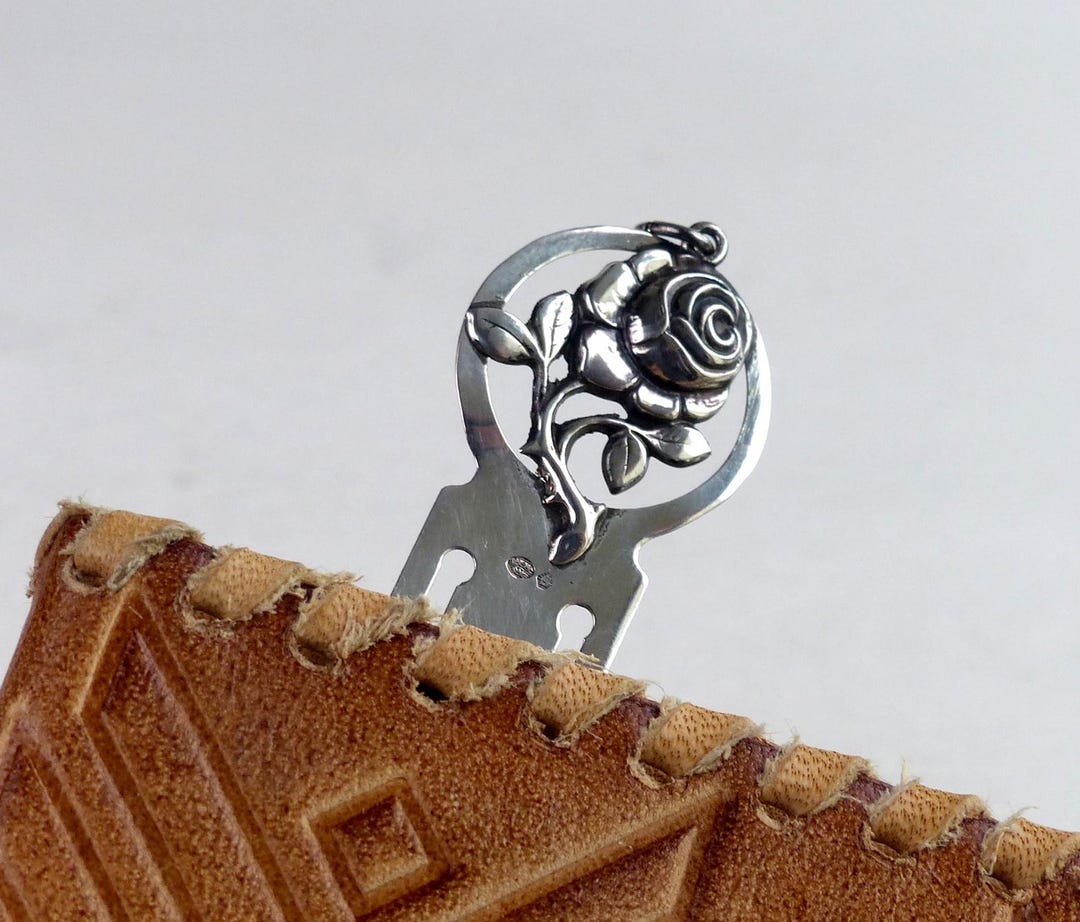 Antique Danish 830S Solid Silver Rose Bookmark Hallmarked Flower ...