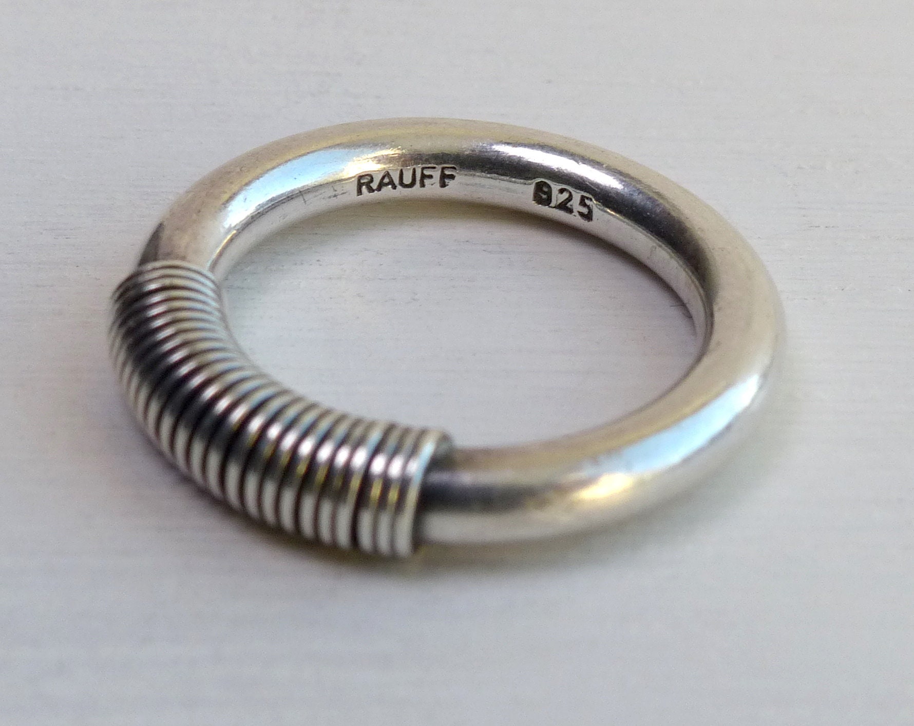 Danish RAUFF Modernist Sterling Silver ring Wrap Around ring | Etsy