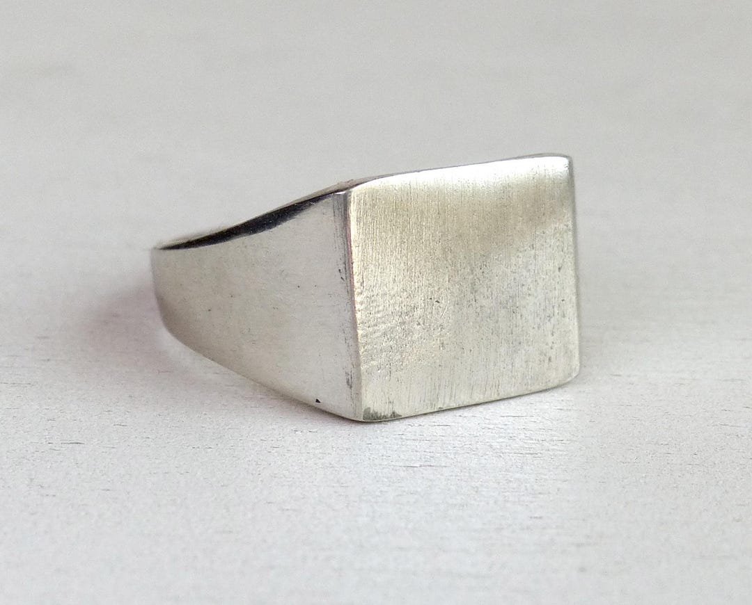 Vintage Sterling Silver Signet Ring Square Signet Ring Unisex Ring ...