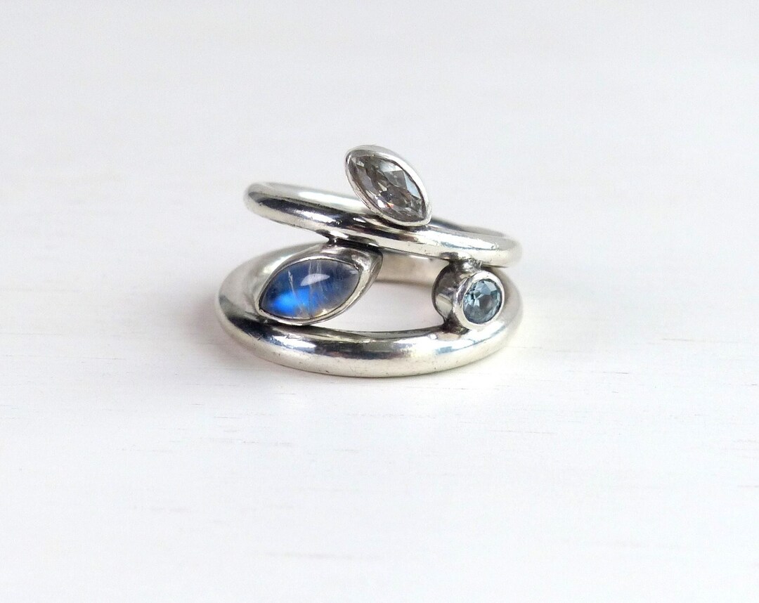Rabinovich Denmark Sterling Silver Modernist Ring With Labradorite ...