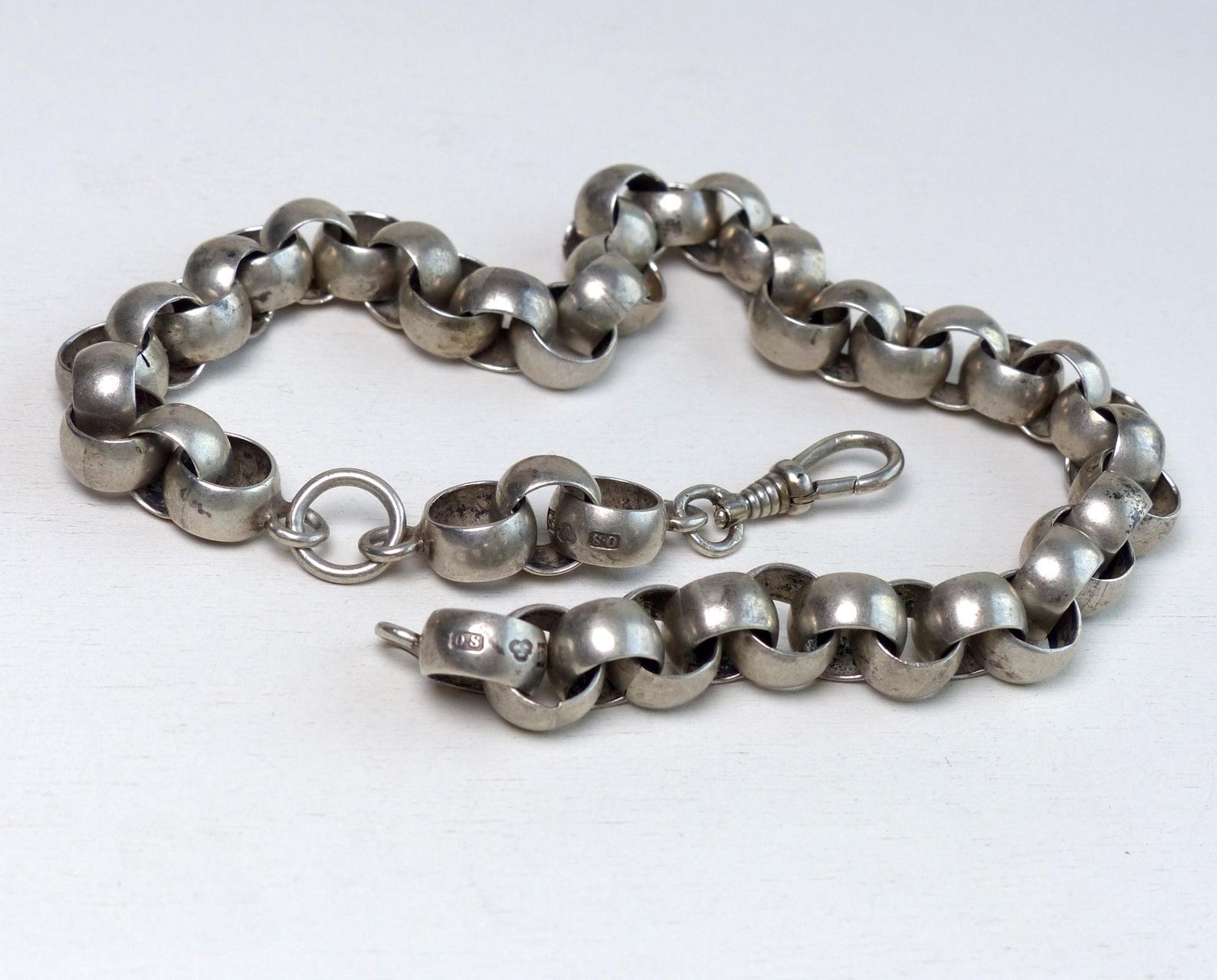 Antique O Strömberg Sweden Sterling Silver 34 Grams Rolo Watch Chain ...