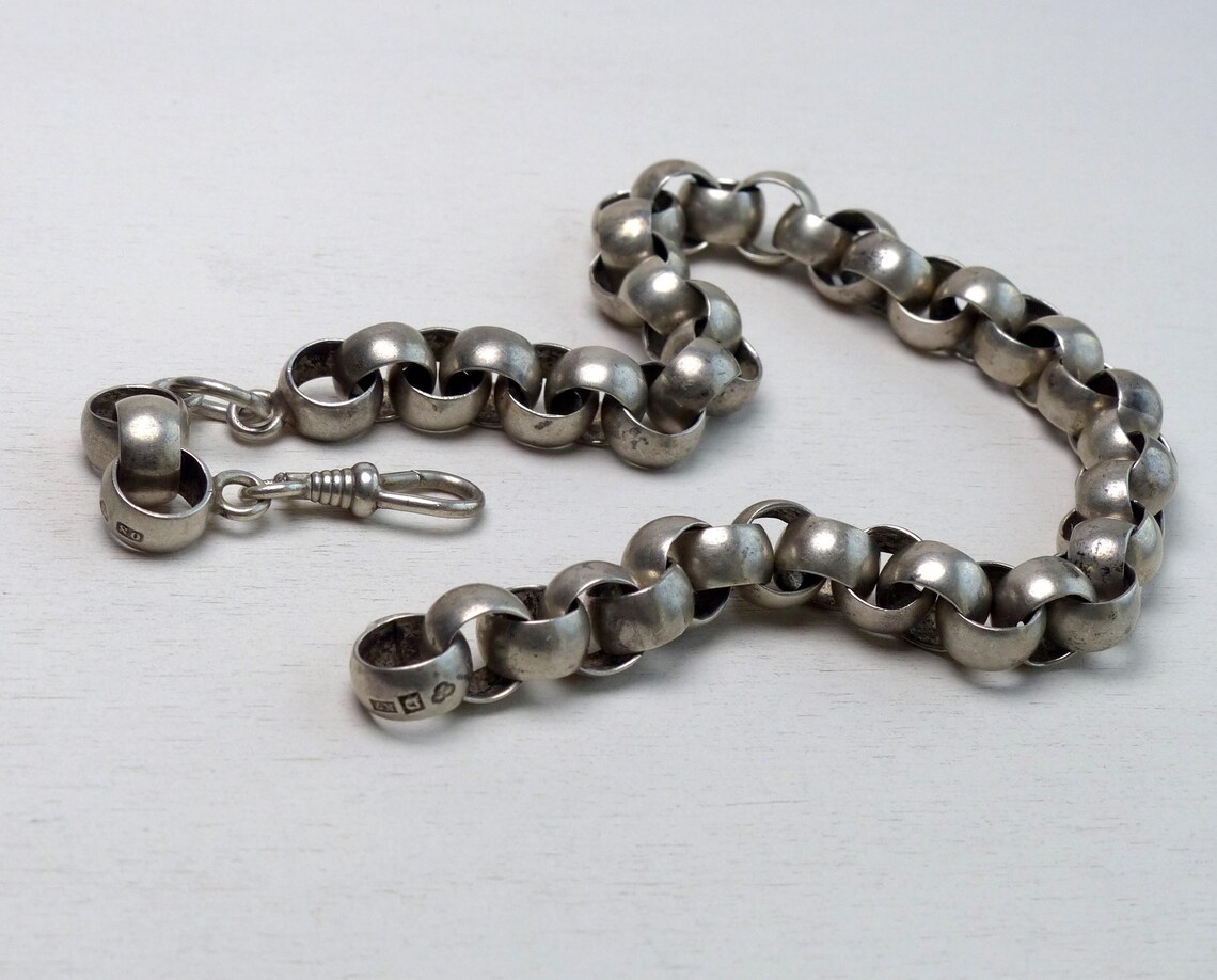 Antique O Strömberg Sweden Sterling Silver 34 Grams Rolo Watch Chain ...