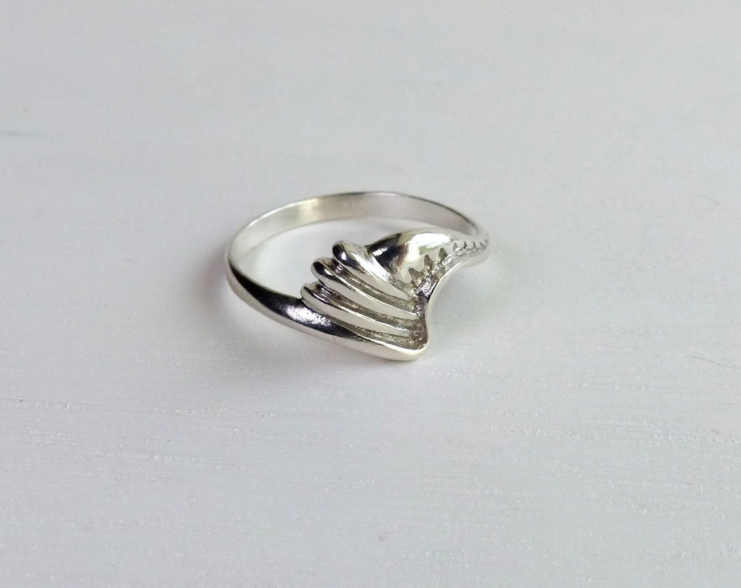 Sterling Silver 925 Modernist Ring Wave Design Ring Abstract Wavy Ring ...