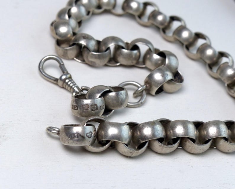Antique O Strömberg Sweden Sterling Silver 34 Grams Rolo Watch Chain ...