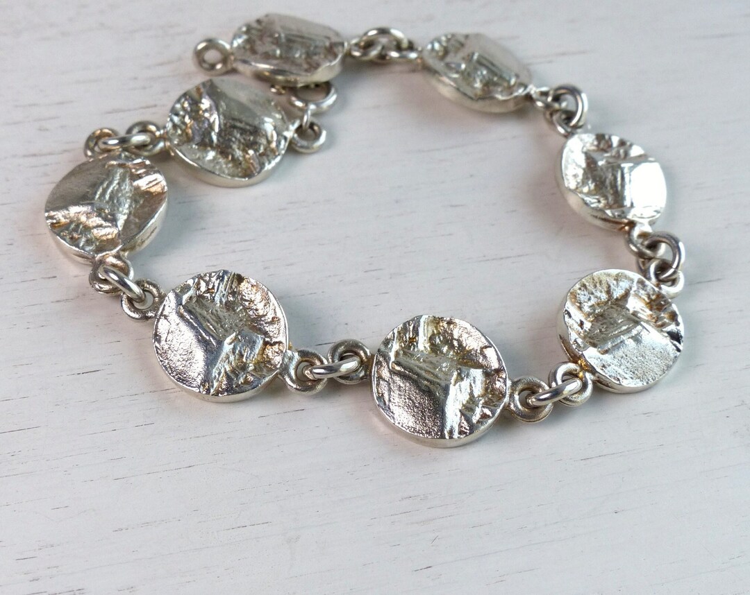 Finlandia Koru Sterling Silver Textured Bracelet Modernist Organic ...