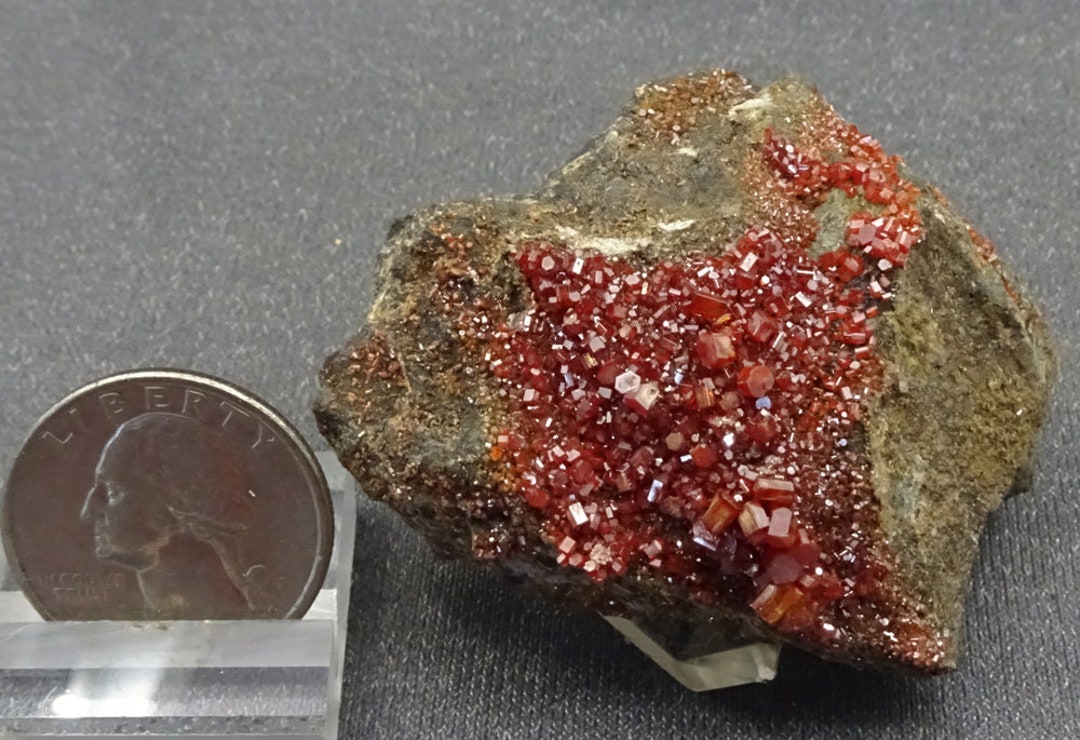 Vanadinite Crystals, Arizona - Mineral Specimen for Sale - Etsy