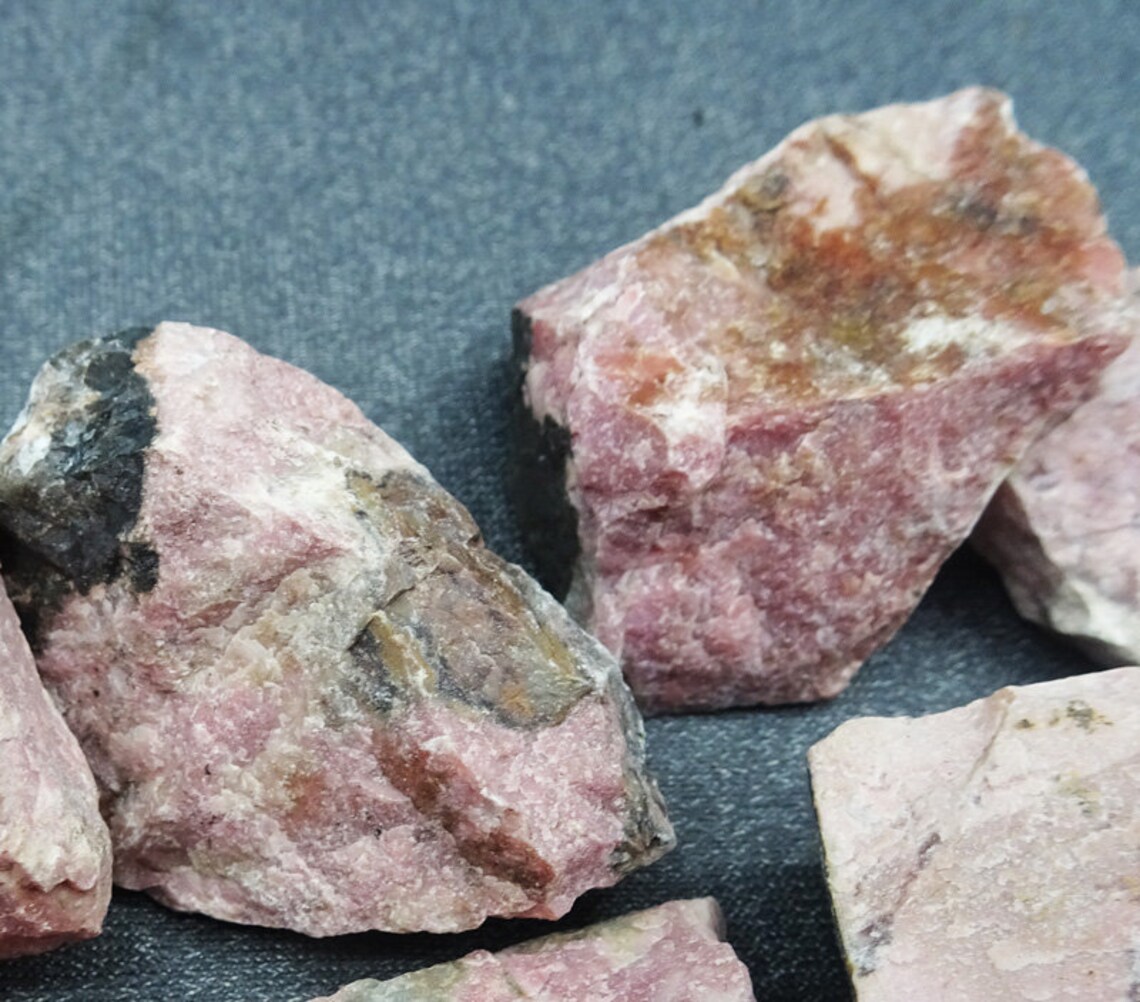 ONE Chunk of Rough Pink Rhodonite, Brazil, Mineral Specimen for Sale - Etsy
