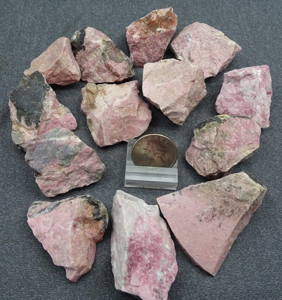 ONE Chunk of Rough Pink Rhodonite, Brazil, Mineral Specimen for Sale - Etsy