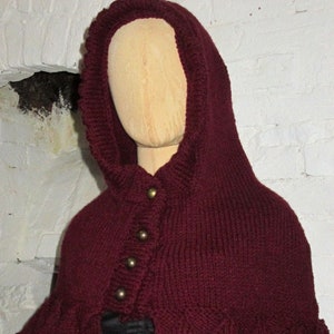 Knitting Pattern: Hooded Winter Cape - Etsy