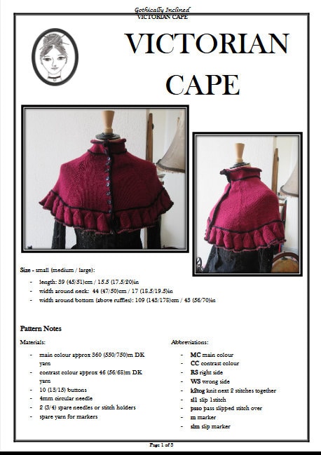 Knitting Pattern: Victorian-style Ruffled Cape - Etsy