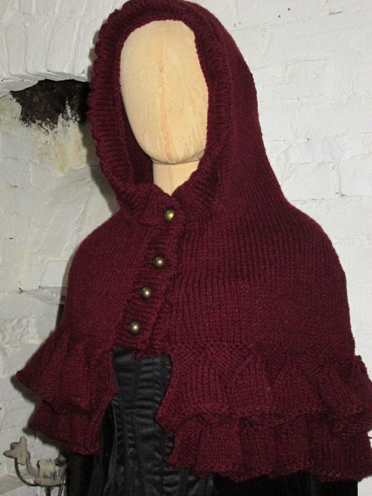 Knitting Pattern: Hooded Winter Cape - Etsy
