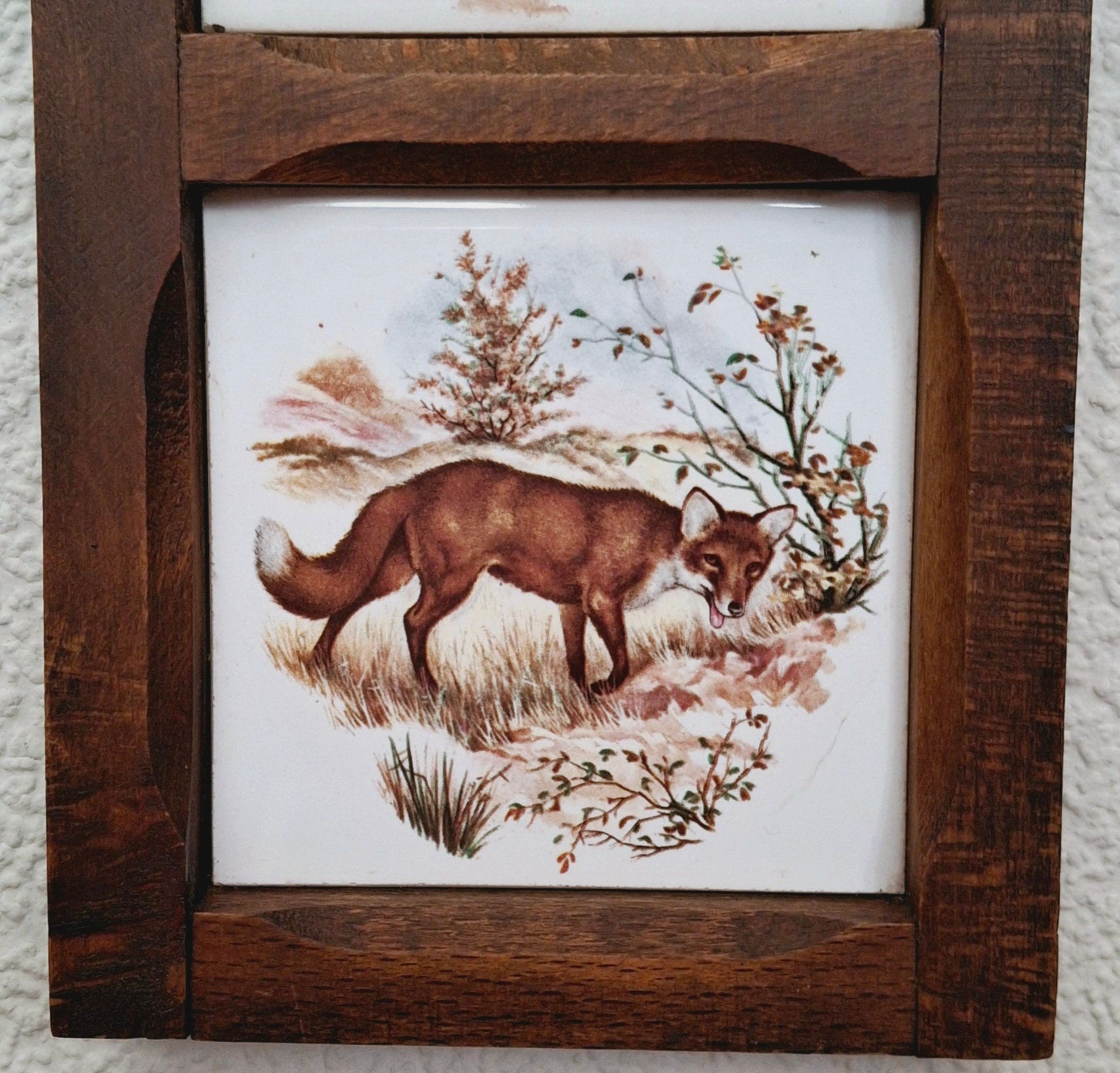 Wild Animals Ceramic Tiles, Painted Tiles Set, Vintage Drawing Wall Art ...