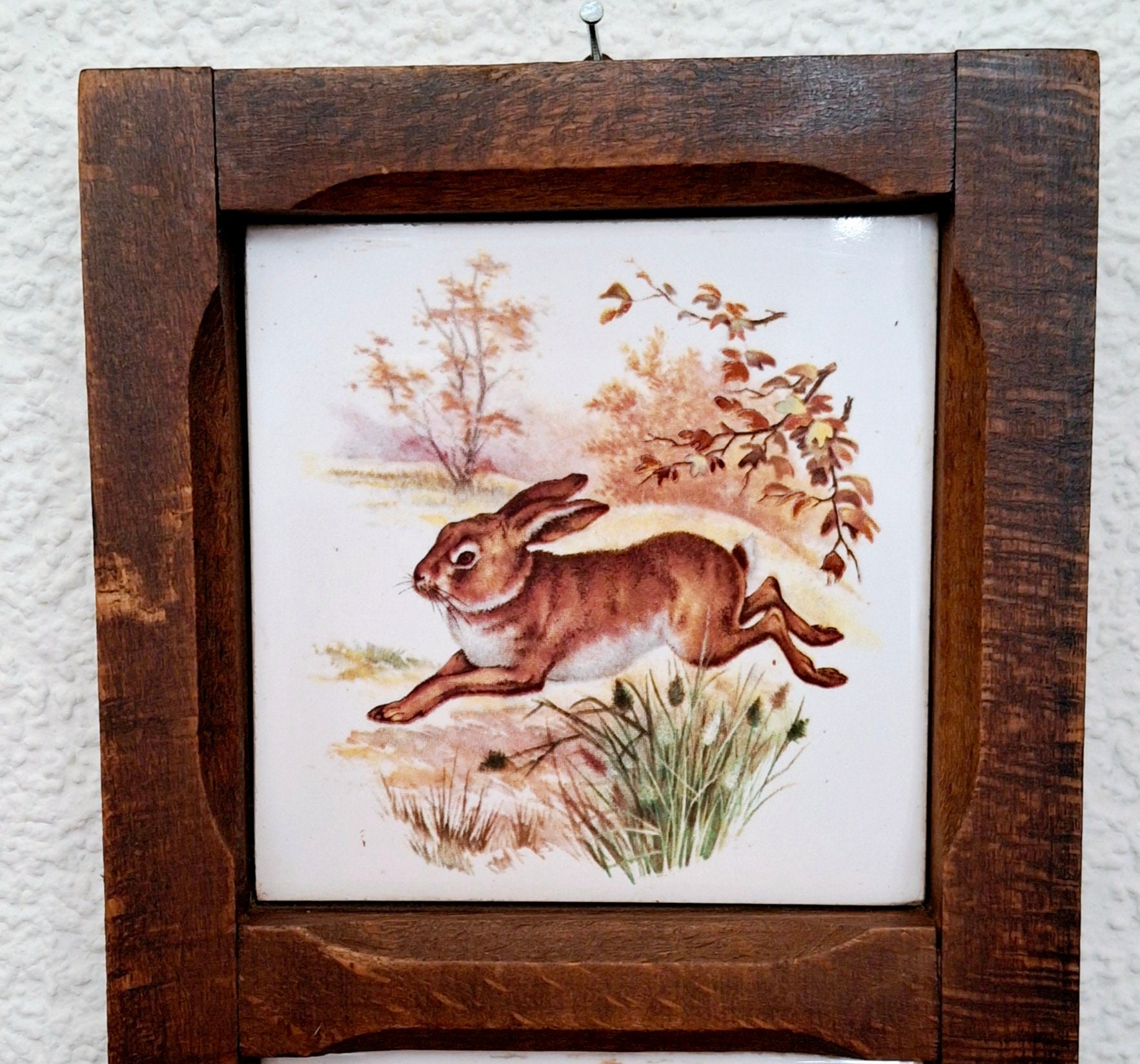 Wild Animals Ceramic Tiles, Painted Tiles Set, Vintage Drawing Wall Art ...