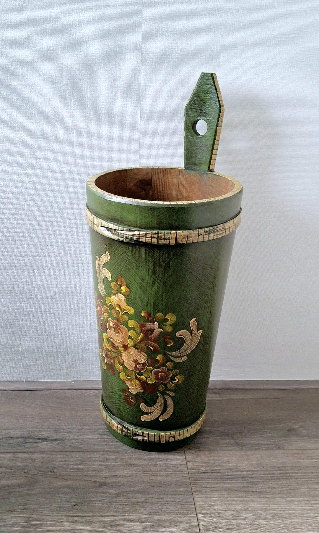 Bavarian Wooden Umbrella Stand, Floral Folk Art - Etsy