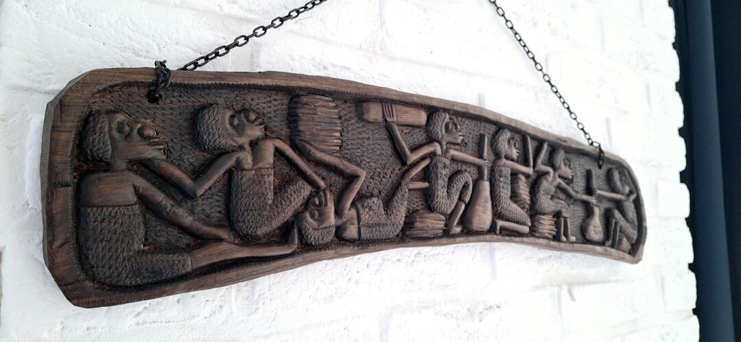 African Wooden Wall Plaque, Hand Carved Tribal Carvings - Etsy