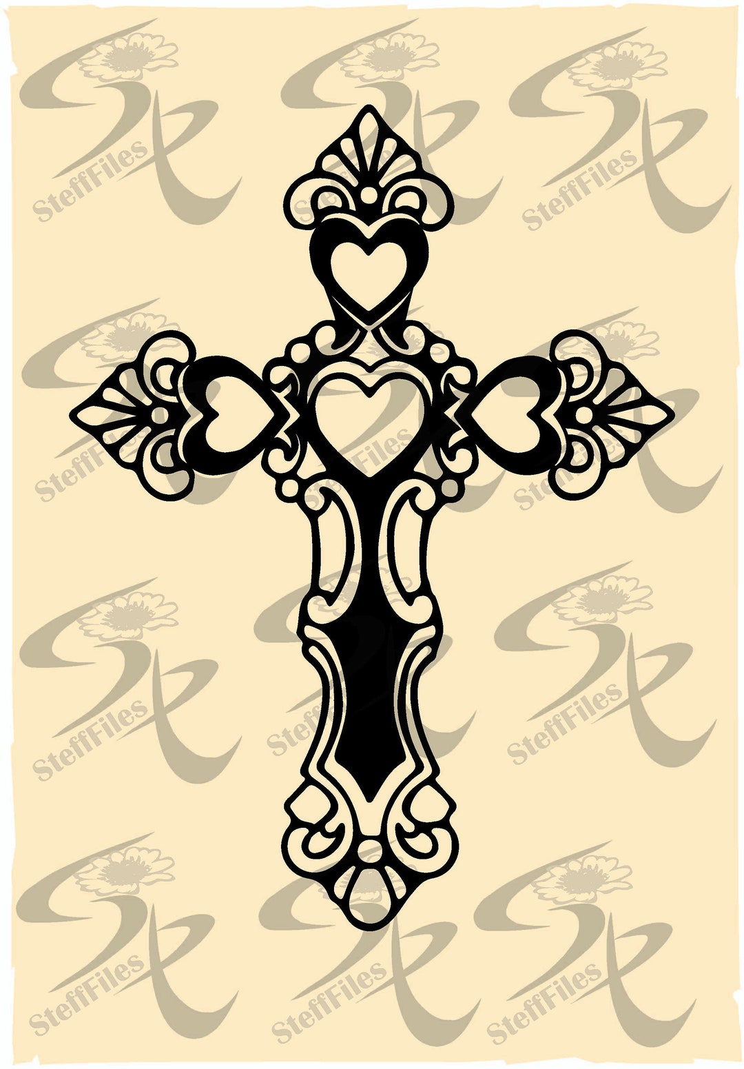 CRUZ de JESUS HEART svg dxf, clipart,ai, png, eps, jpg,Descargar ...