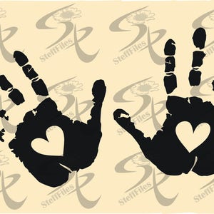 HEART HANDPRINT Svg, Seamless, Pattern, Download Files, Digital ...