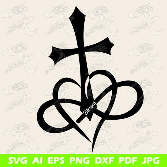 Heart With Cross Drawings