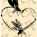 Vector Dragonfly Love Heart Clipart Silhouette Valentines - Etsy Canada