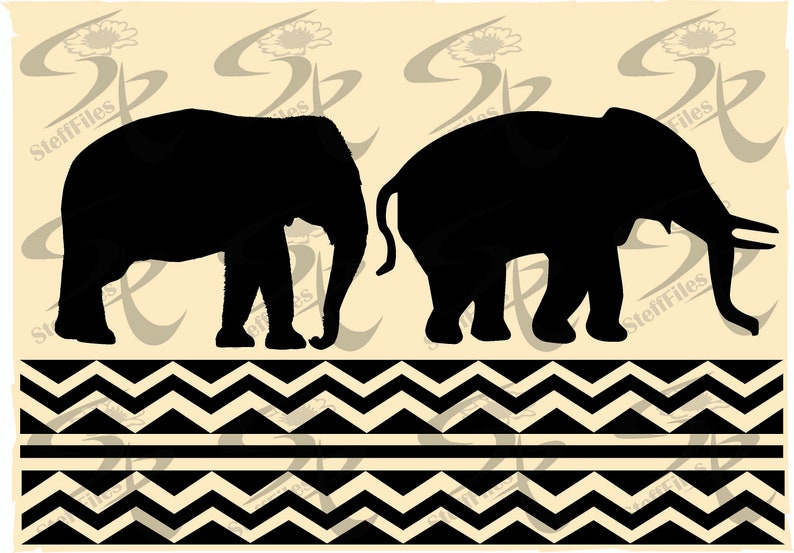 Vector ELEPHANTS BORDER Animals Download Files Digital - Etsy