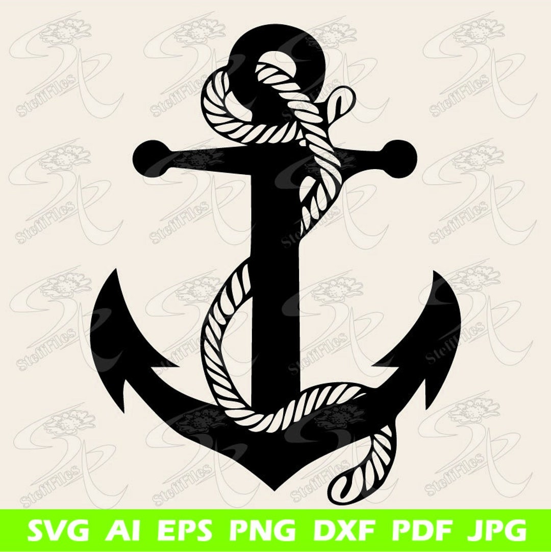 ANCHOR Whit Rope SVG, DXF, Clipart, Ai, Png, Eps, Jpg, Art Print ...