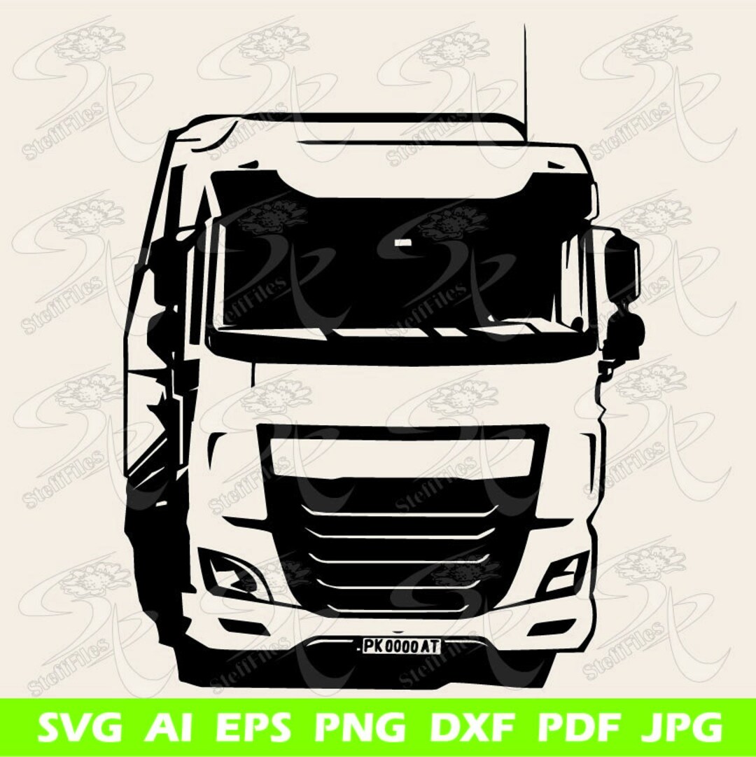 Truck SVG DXF, Daf Truck Vektor, Transport, Ai, Png, Eps, Jpg, Clipart ...