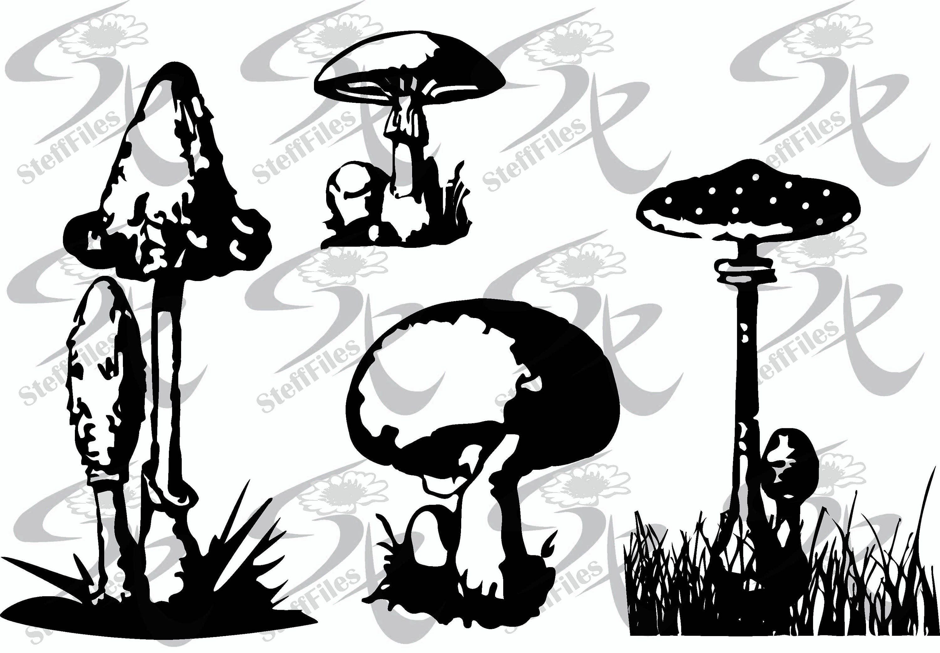 HONGOS SVG DXF Hongos svg eps ai png jpg Silueta imagen - Etsy México
