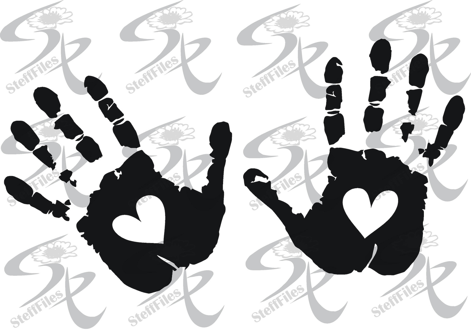 HEART HANDPRINT Svg Seamless Pattern Download Files - Etsy