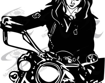 Motorcycle Girl Svg - Etsy
