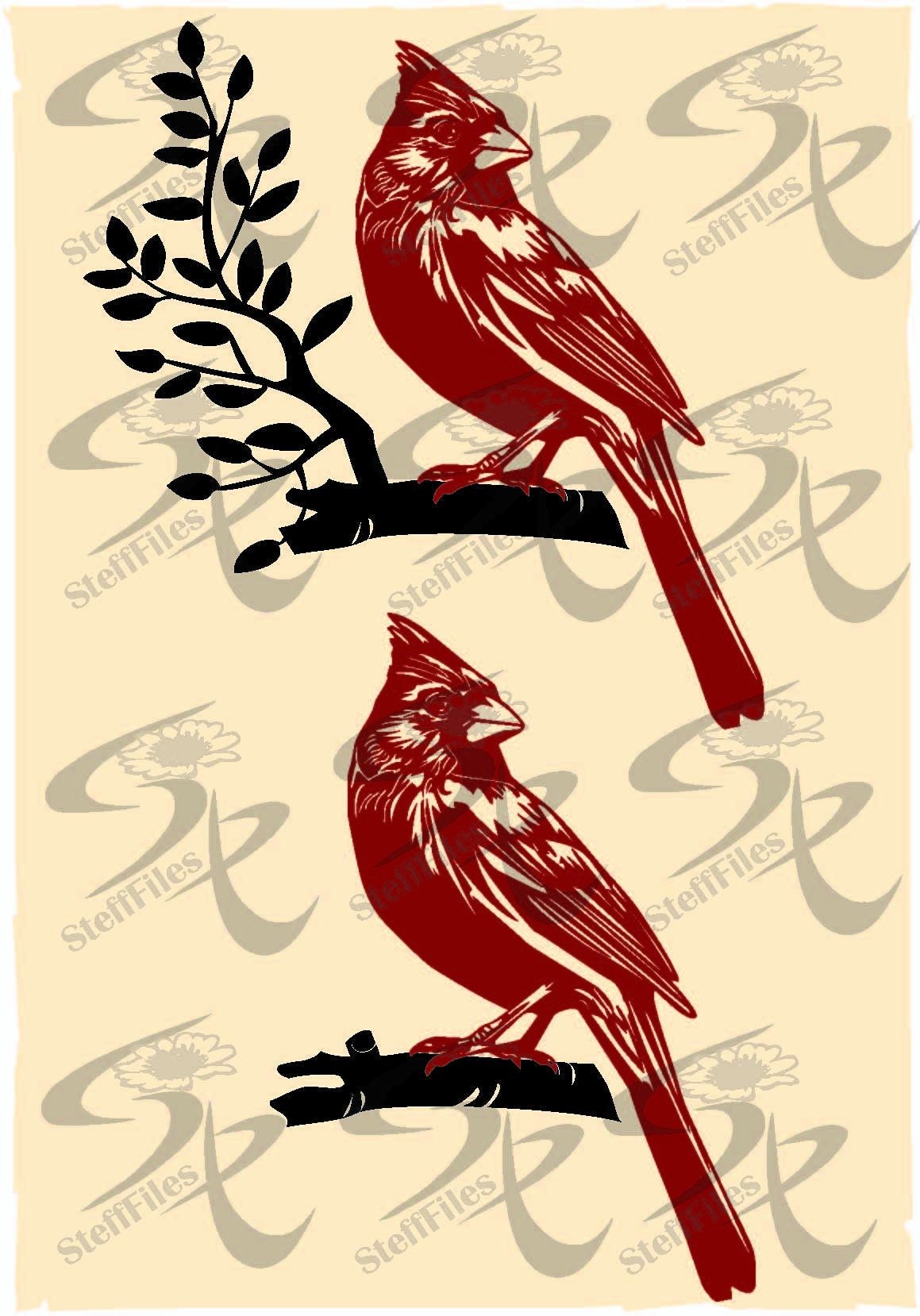 Cardinal Bird Svg Cardinal on Branch SVG DXF Ai Png Eps - Etsy Canada