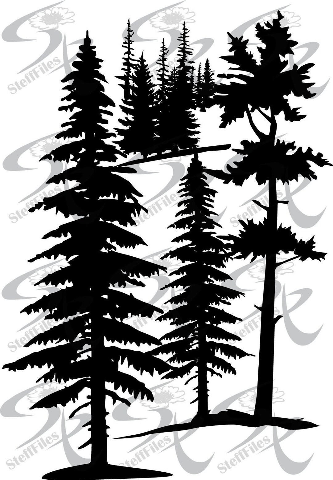 FOREST TREES SVG Svg Trees Woodlands Christmas Tree Svg Art - Etsy