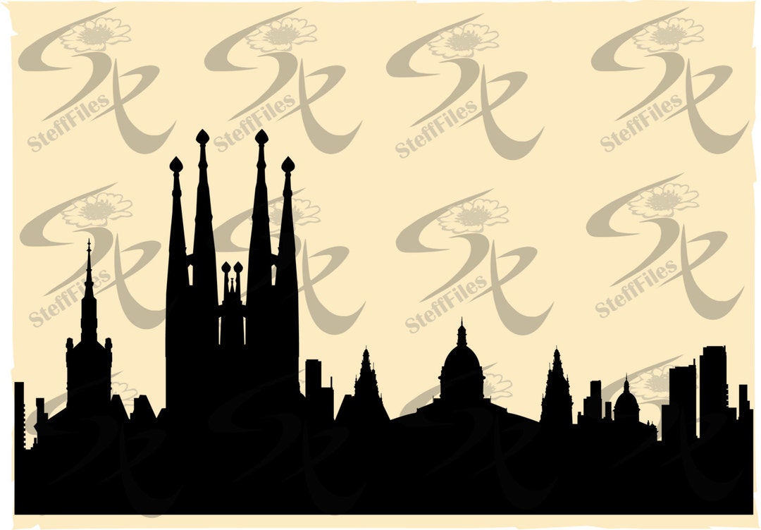 BARCELONA SVG DXF World Famous Citiy Svg Silhouette Ai - Etsy