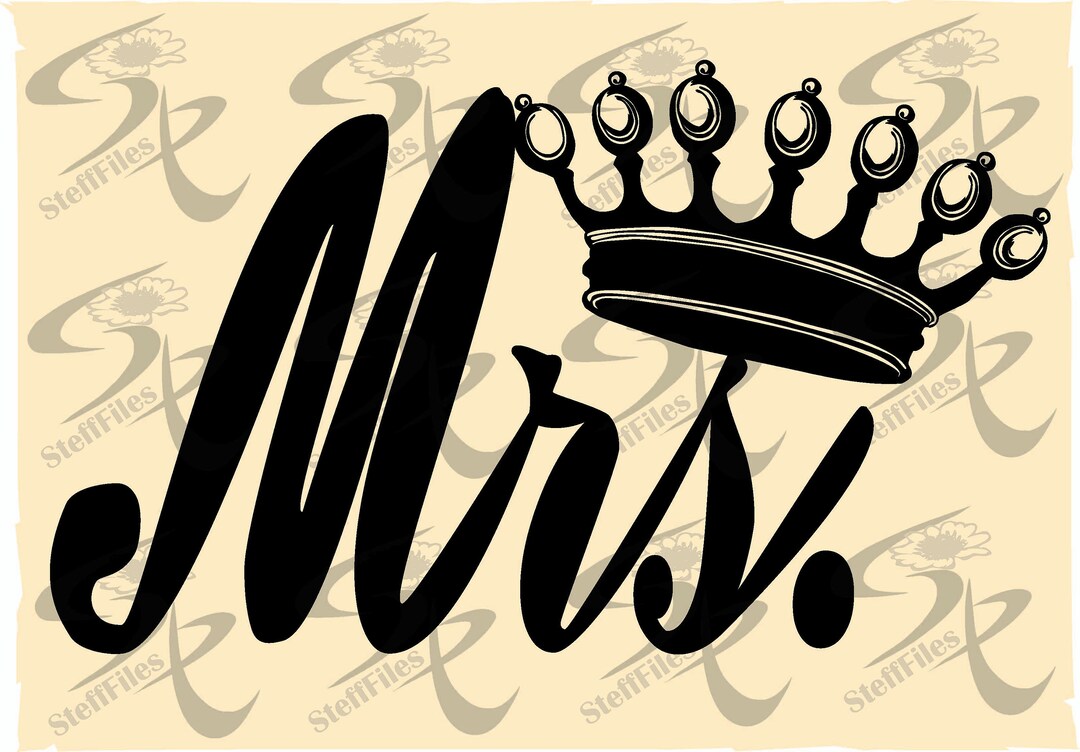 Mrs CROWN SVG Silhouette Wedding Crown Svg Bride Svg - Etsy UK
