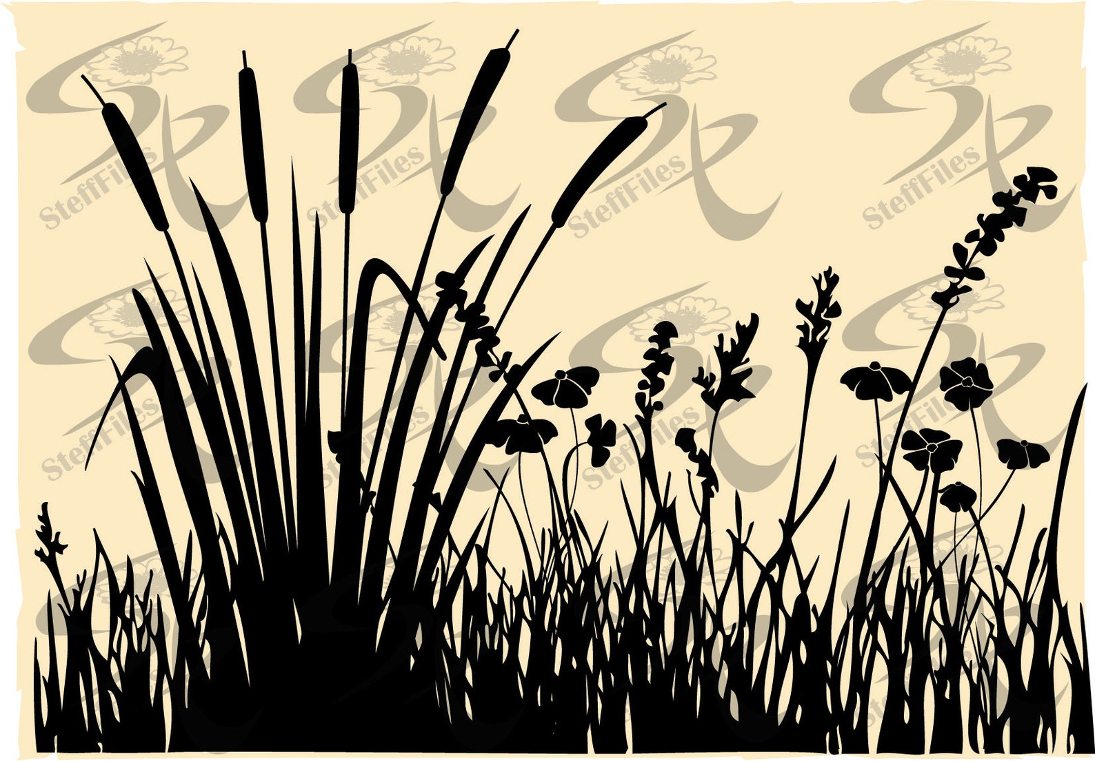 Grass Svg Dxf Reed Grass Silhouetteclipartdownload Etsy