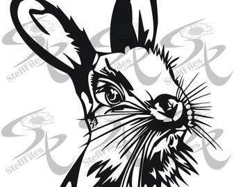 Vector RABBIT Easter AI Eps PNG Pdf Svg Dxf Jpg Download Digital ...