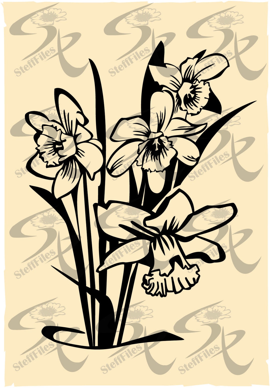 Narcissus Svg, Flowers Svg, Svg,dxf,ai, Png,eps,pdf, Silhouette,clipart ...