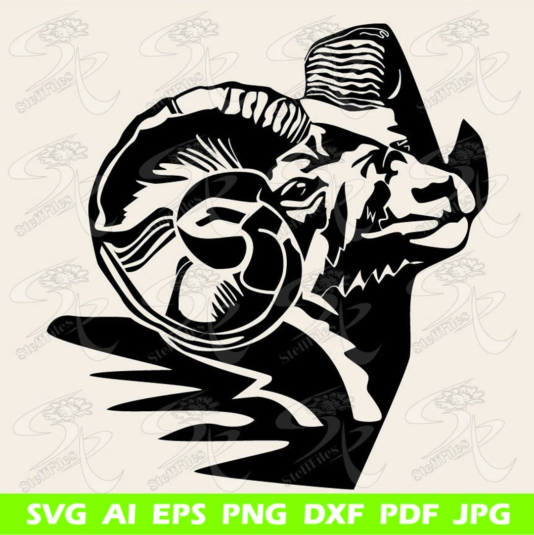 SHEEP Mountain Big HORN SHEEP Svg, Big Horn Ram Silhouette Svg, Dxf, Ai, Png, Eps, Jpg, Download ...