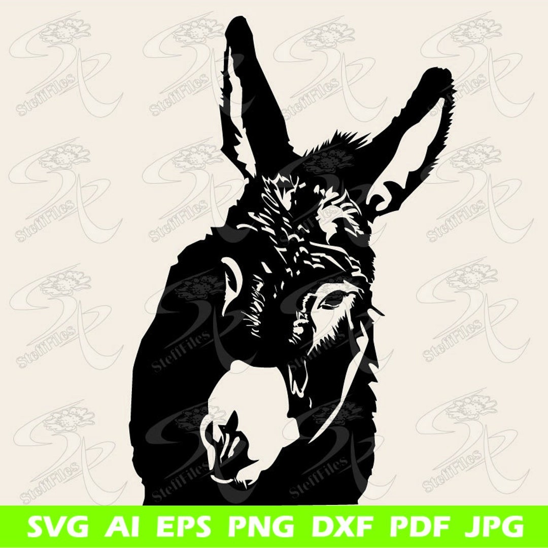 DONKEY SVG, Donkey Head Svg, Animals Silhouette, Download Files,digital ...