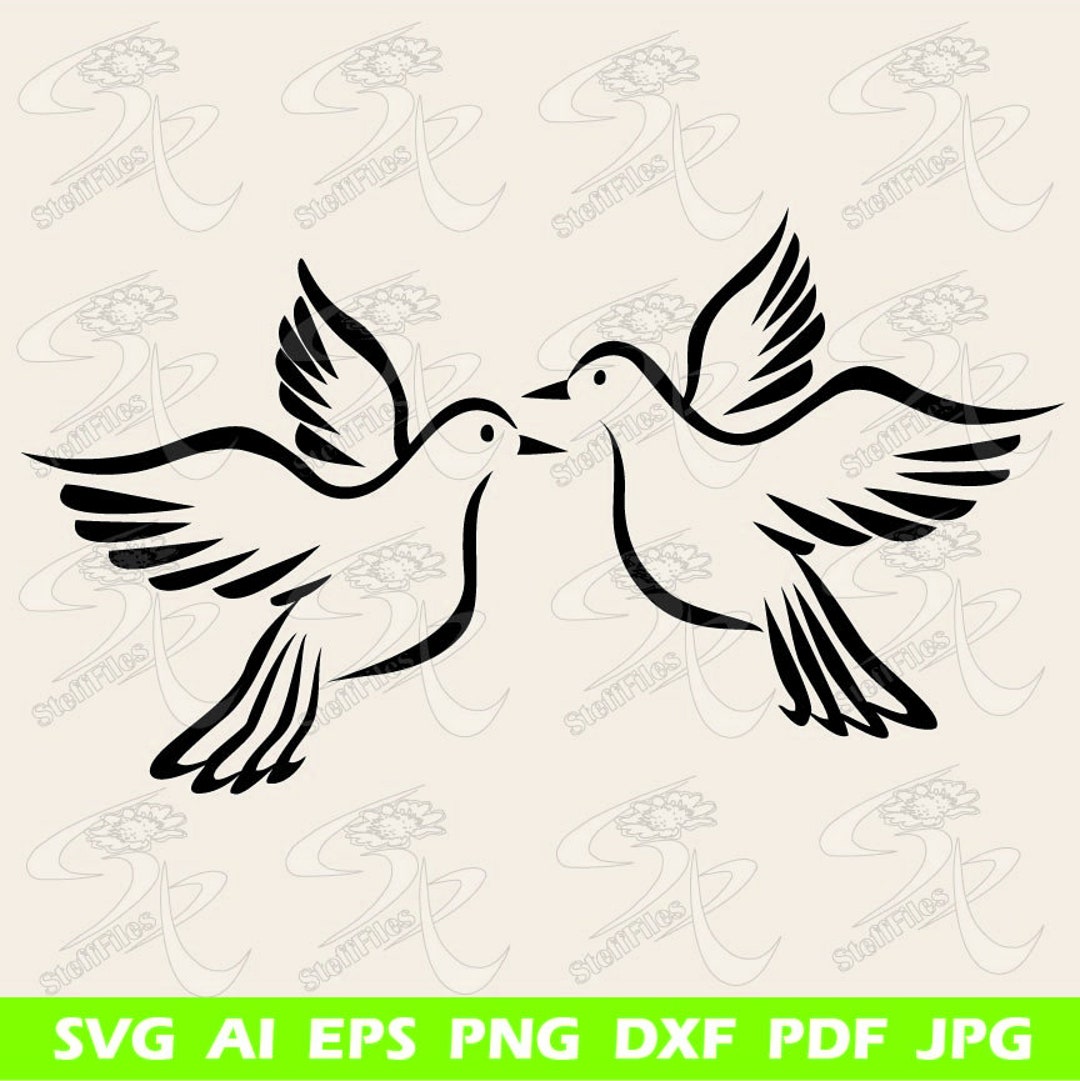DOVE BIRD SVG, Two Doves Svg, Dove Peace Svg, Art Print, Download Files ...