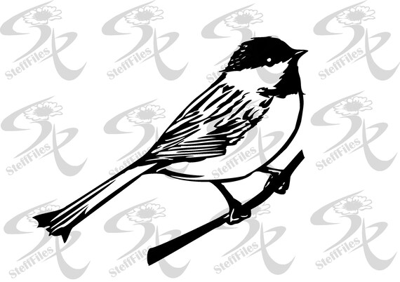 Chickadee Svg Sparrow Svg Bird on Branch Svg Ducky SVG DXF - Etsy