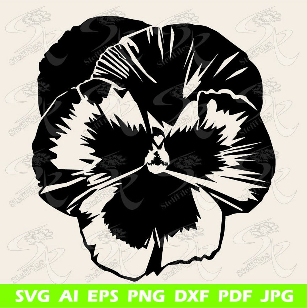 VIOLET FLOWERS SVG, Violet Png Black White, Violet Dxf, Violet Svg, Ai ...
