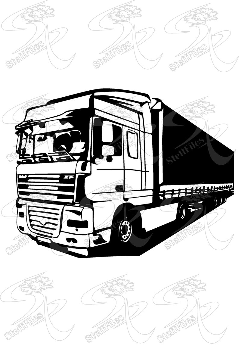 Truck SVG Truck DXF Daf Truck Vektor Transport Ai Png - Etsy